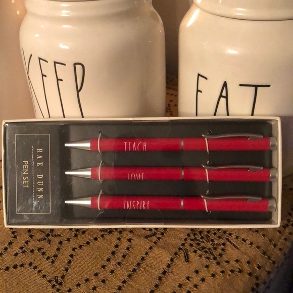 Rae Dunn | Office | Rae Dunn Teach Love Inspire Pen Set Red | Poshmark